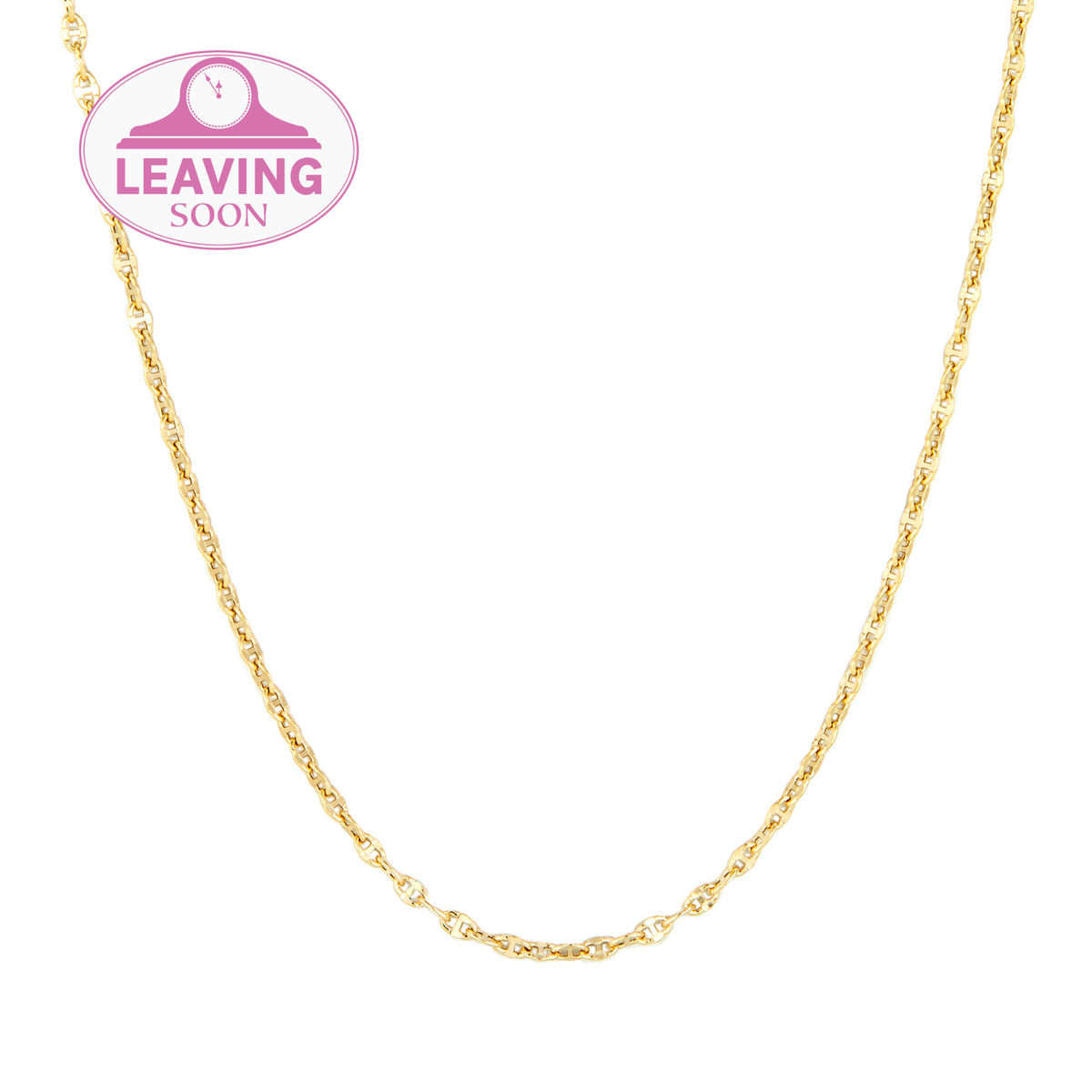 9ct Solid Gold Fine Mariner Chain Necklace