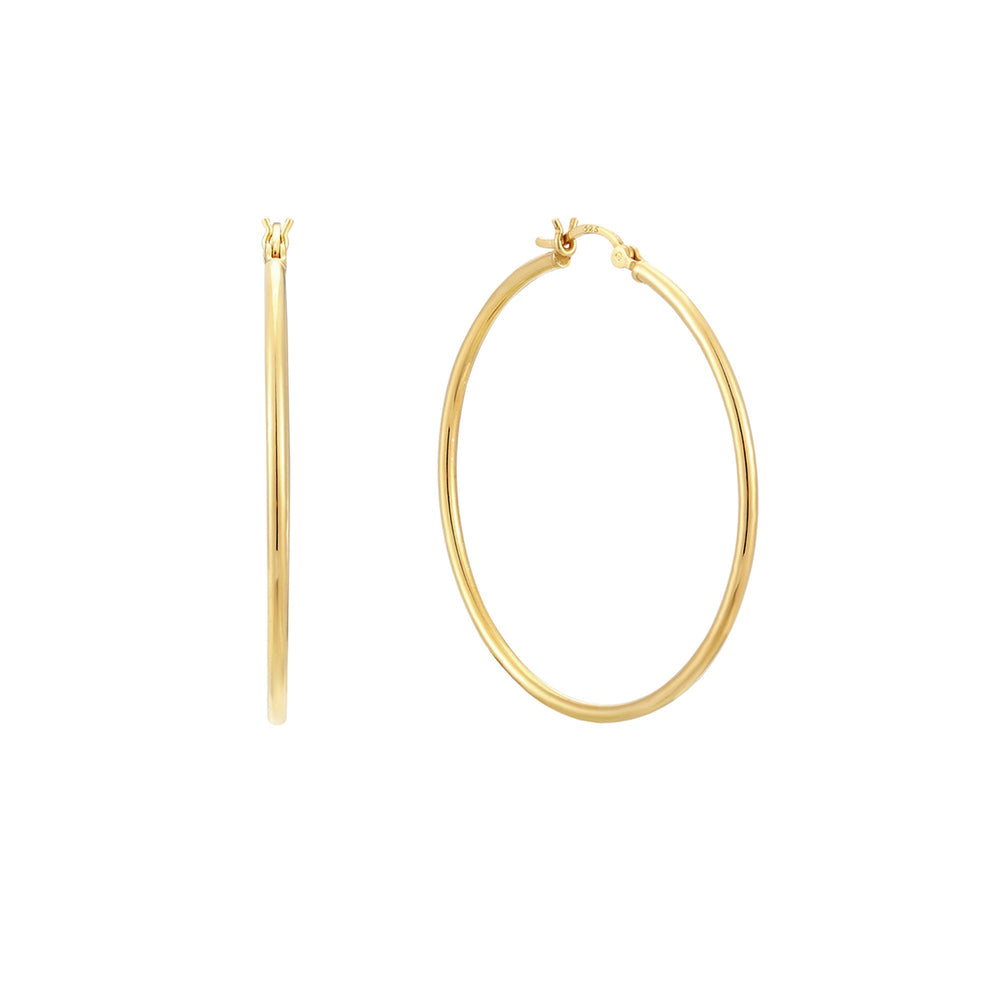 18ct Gold Vermeil Large Creole Hoop Earrings & Seol + Gold