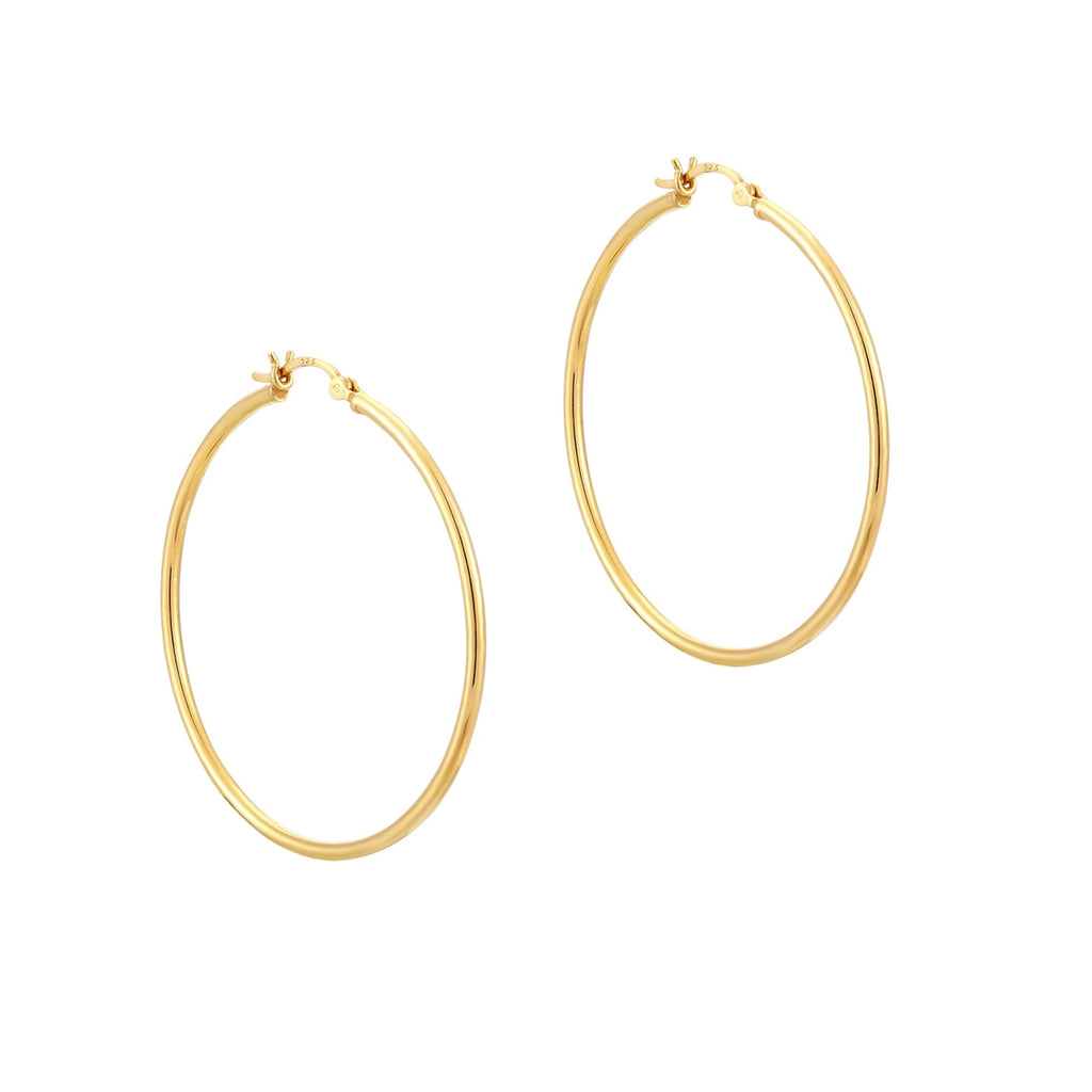 18ct Gold Vermeil Large Creole Hoop Earrings & Seol + Gold