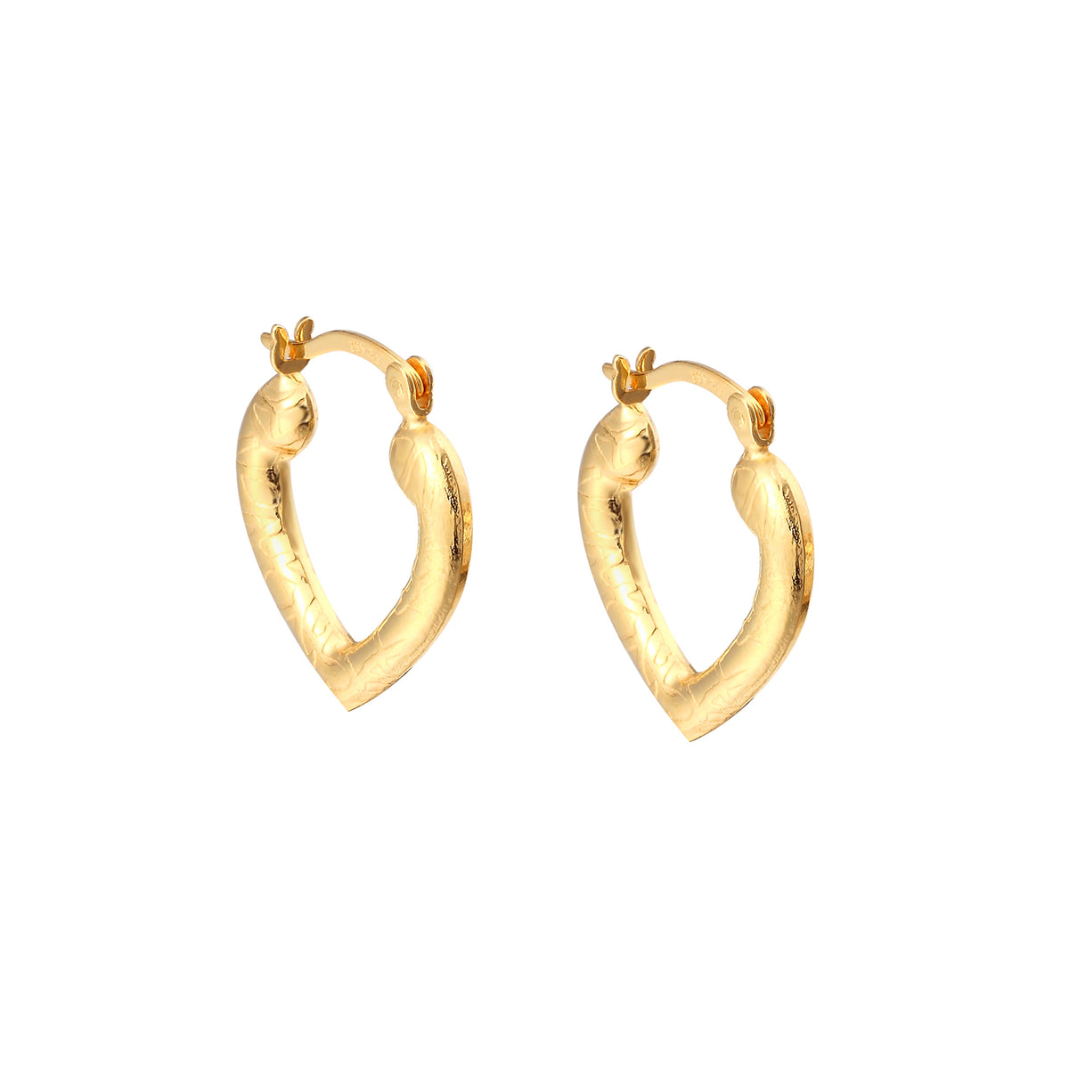 18ct Gold Vermeil Heart Shaped Hoops