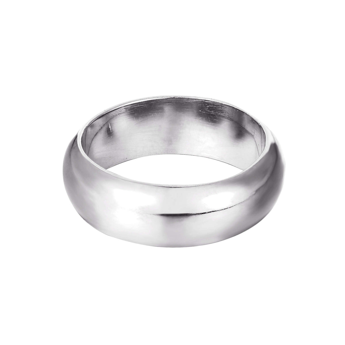 Sterling Silver Curved Band Ring (Mens)