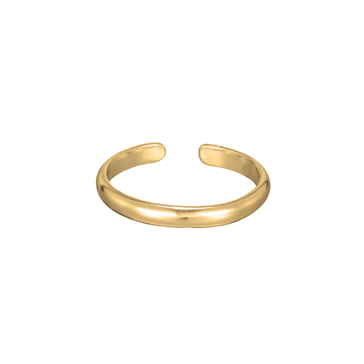 18ct Gold Vermeil Rounded Plain Toe Ring