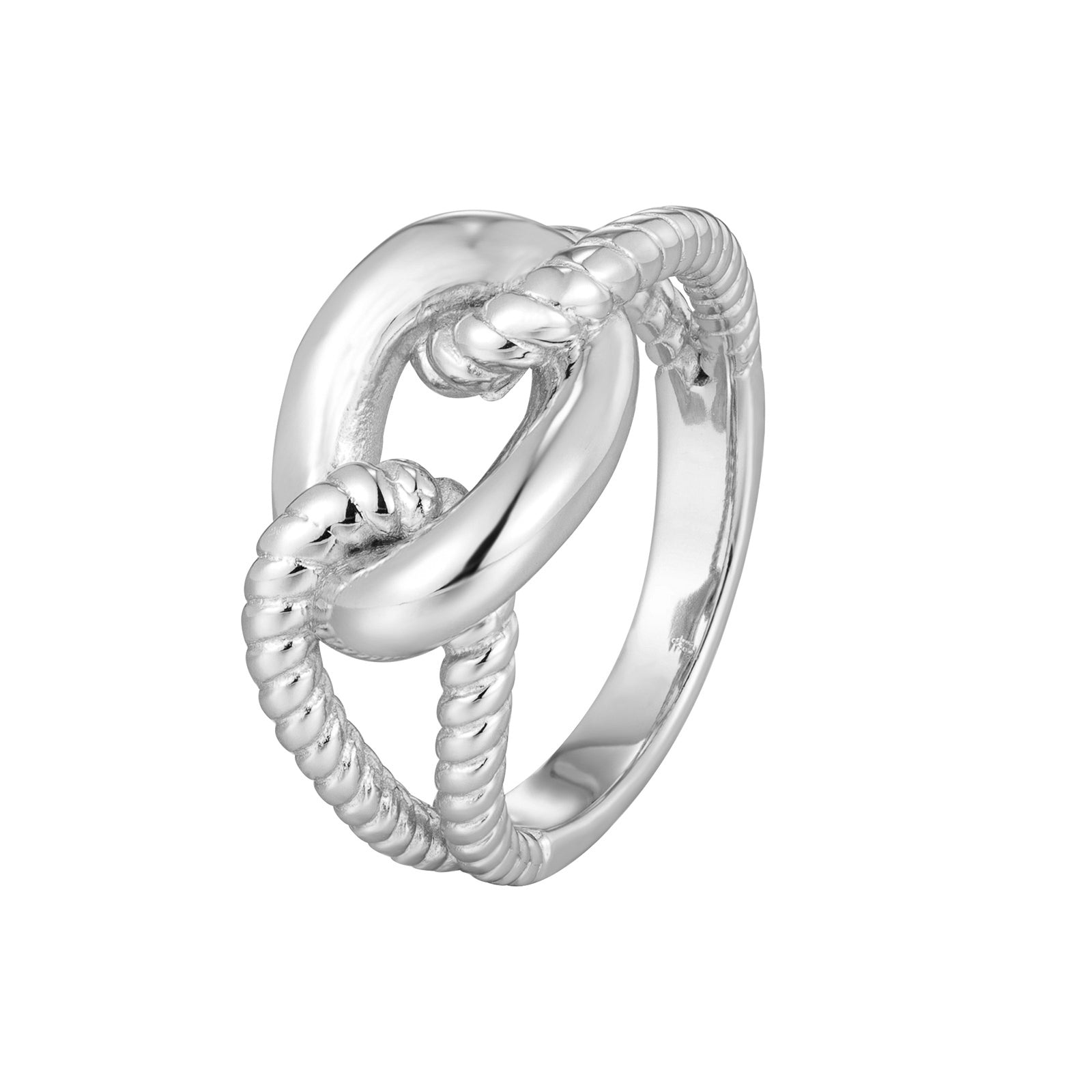 Sterling Silver Rope Knot Ring & Seol + Gold