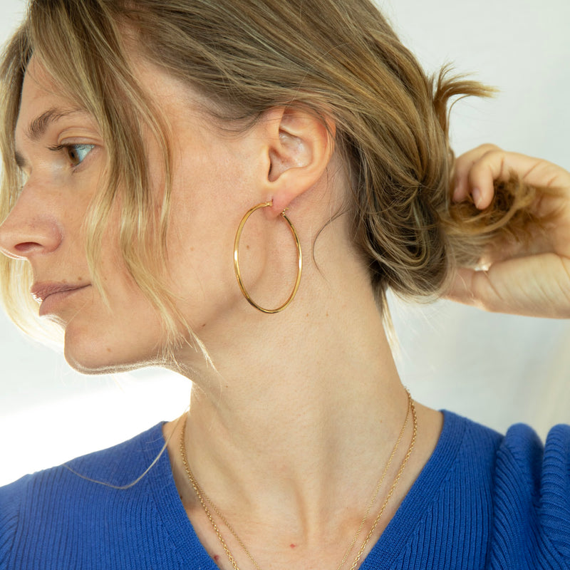 18ct Gold Vermeil Large Creole Hoop Earrings