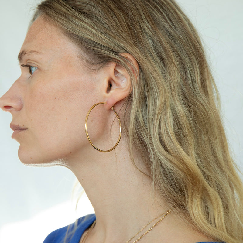 18ct Gold Vermeil Large Creole Hoop Earrings