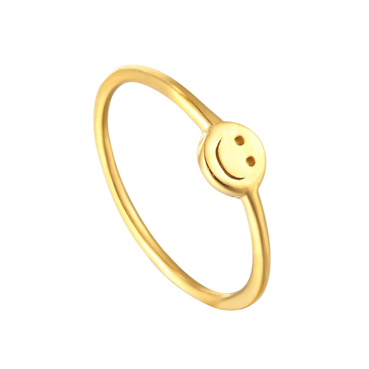 18ct Gold Vermeil Engraved Smile Face Ring