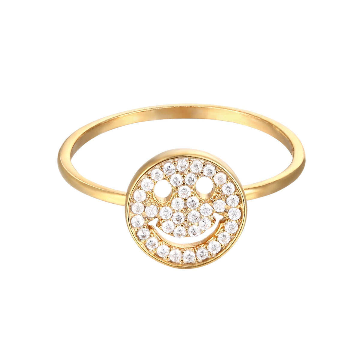 18ct Gold Vermeil Smile Face Ring