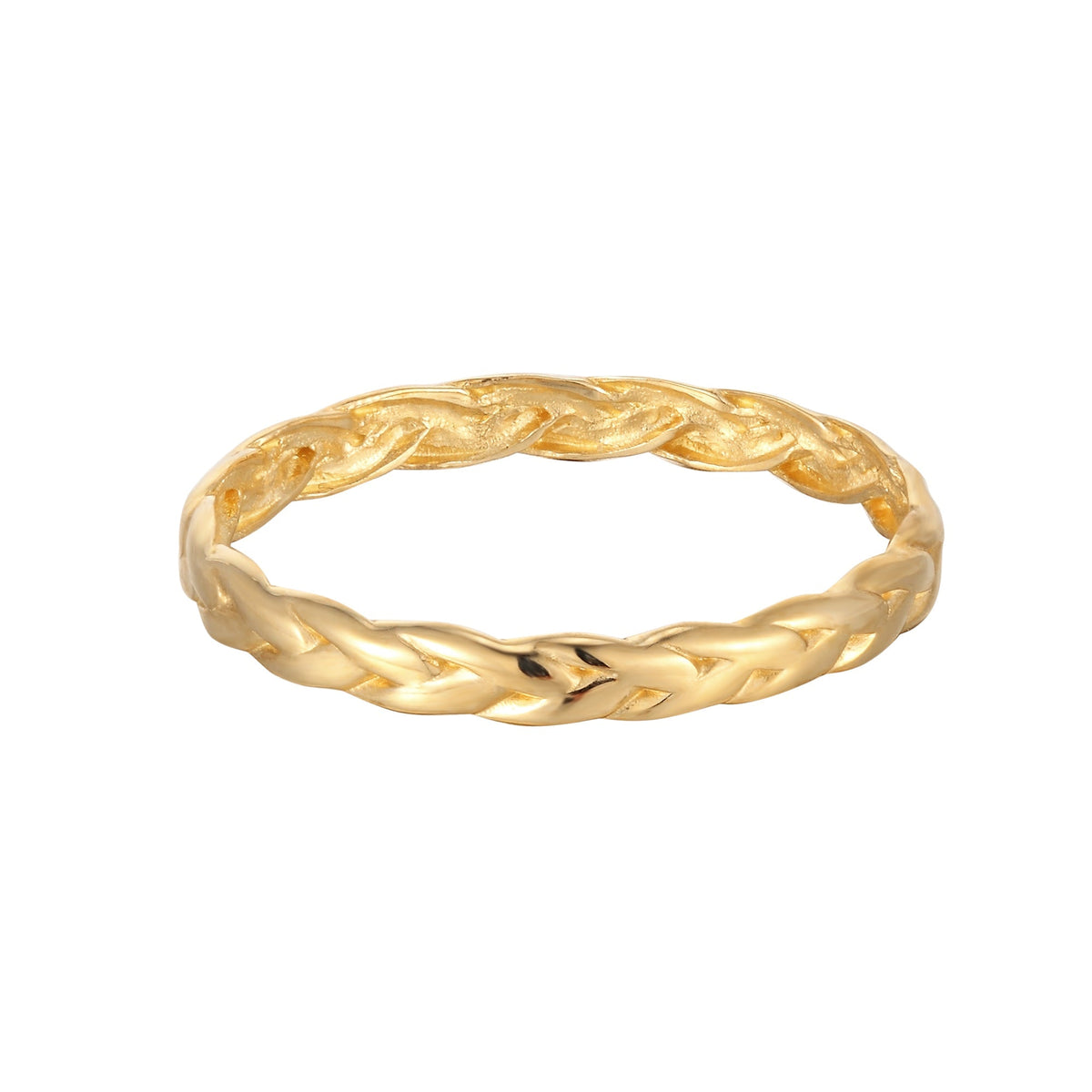 18ct Gold Vermeil Rope Plait Ring