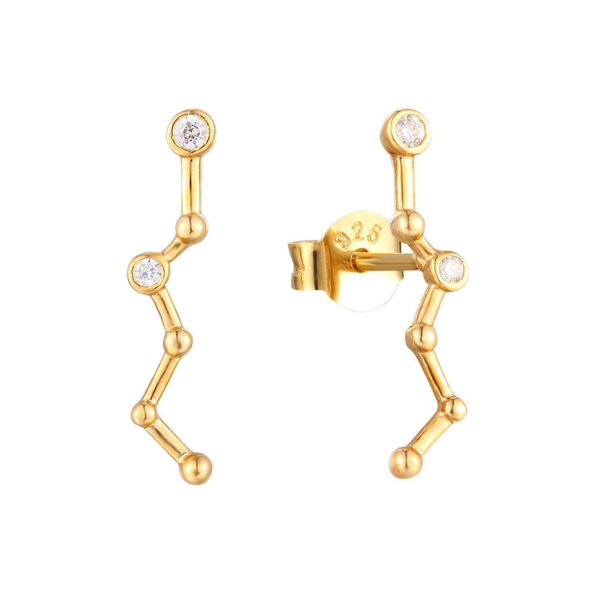 18ct Gold Vermeil Constellation Climber Stud