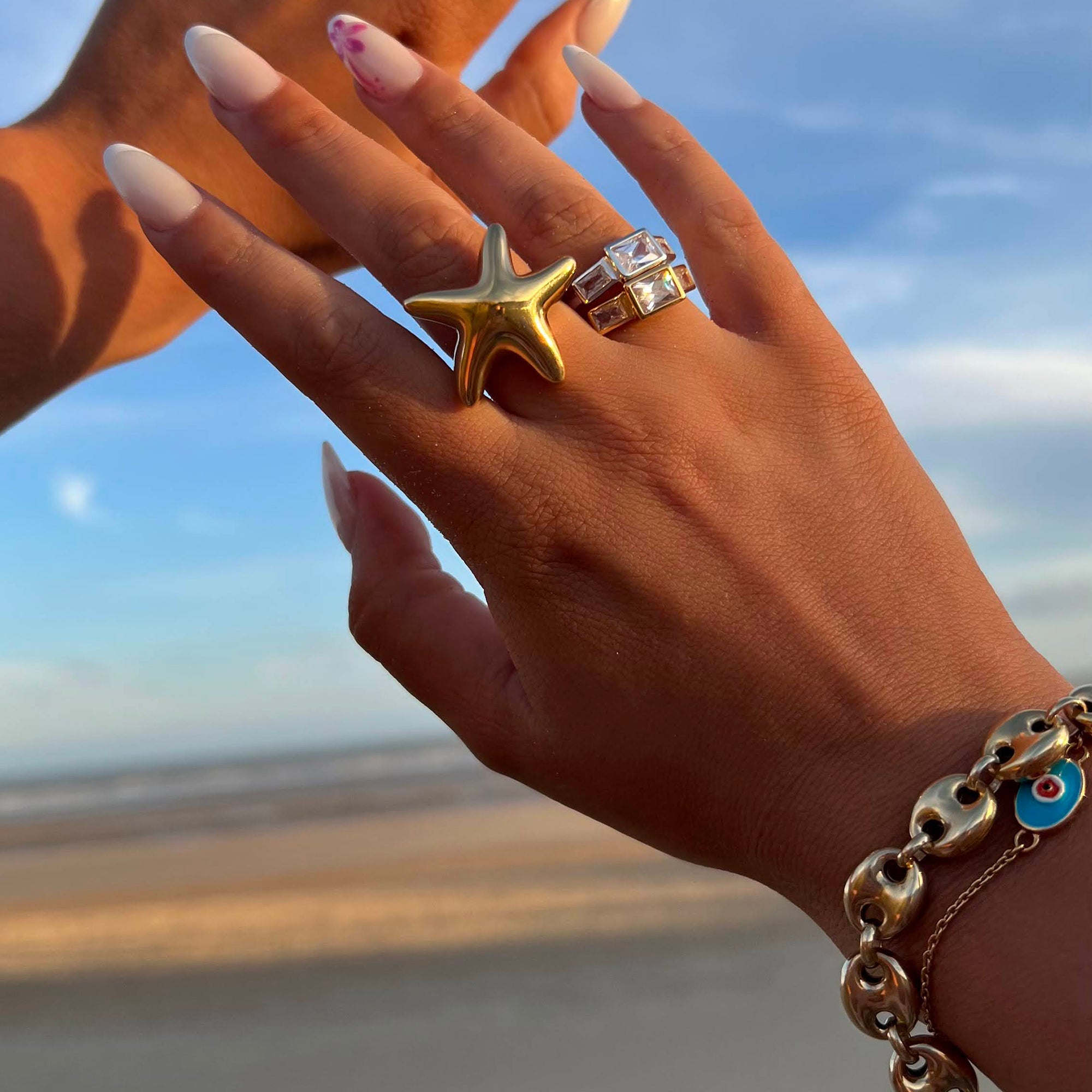 18ct Gold Vermeil Puffed Mariner Bracelet