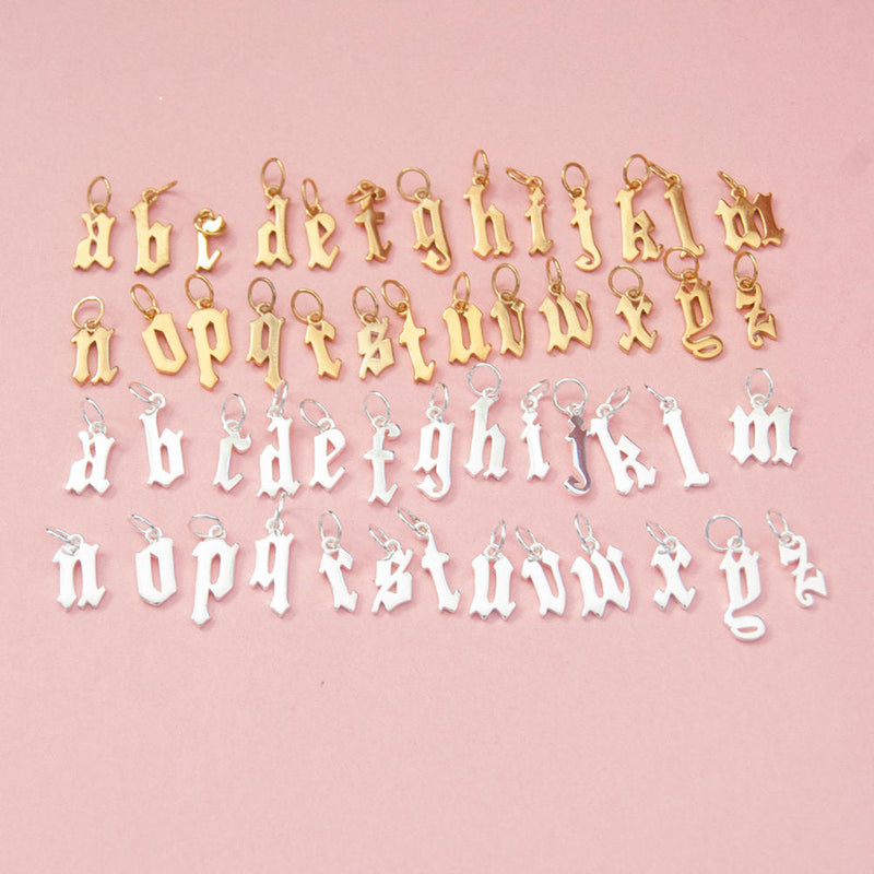 18ct Gold Vermeil Old English Alphabet Letter Charm