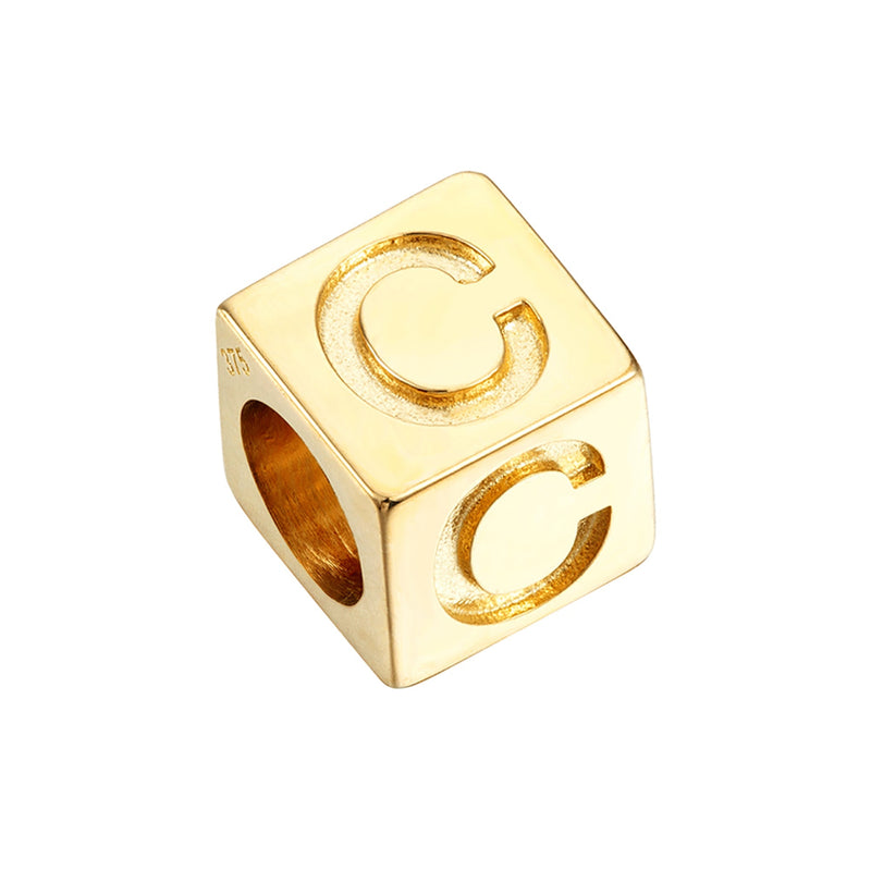 9ct Solid Gold Letter Block Charms