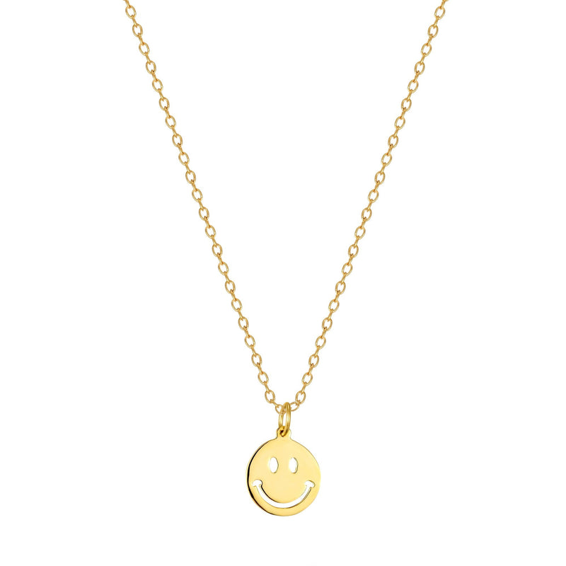 9ct Solid Gold Smile Face Pendant
