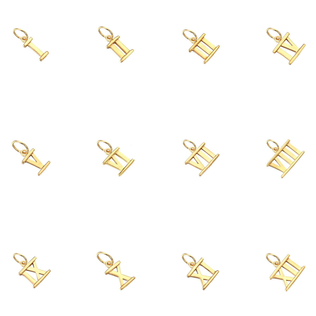 18ct Gold Vermeil Roman Numeral Charm