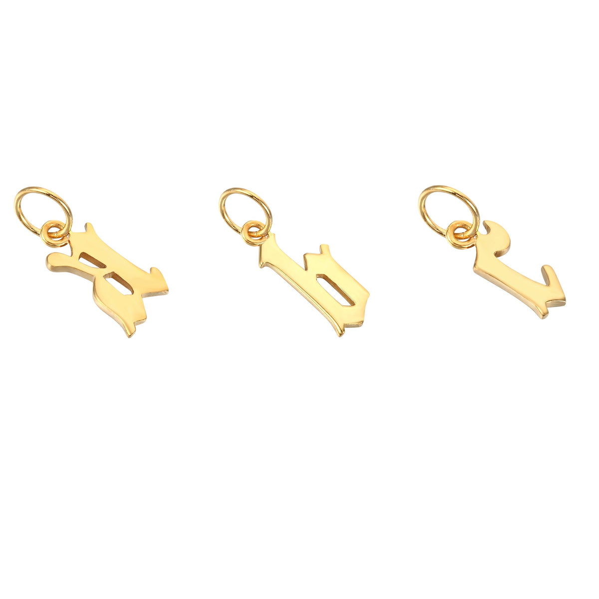 18ct Gold Vermeil Old English Alphabet Letter Charm